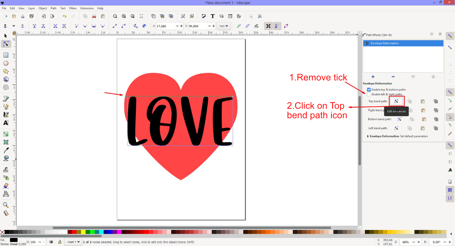 How to Warp Text into Shapes in Inkscape | Design Bundles