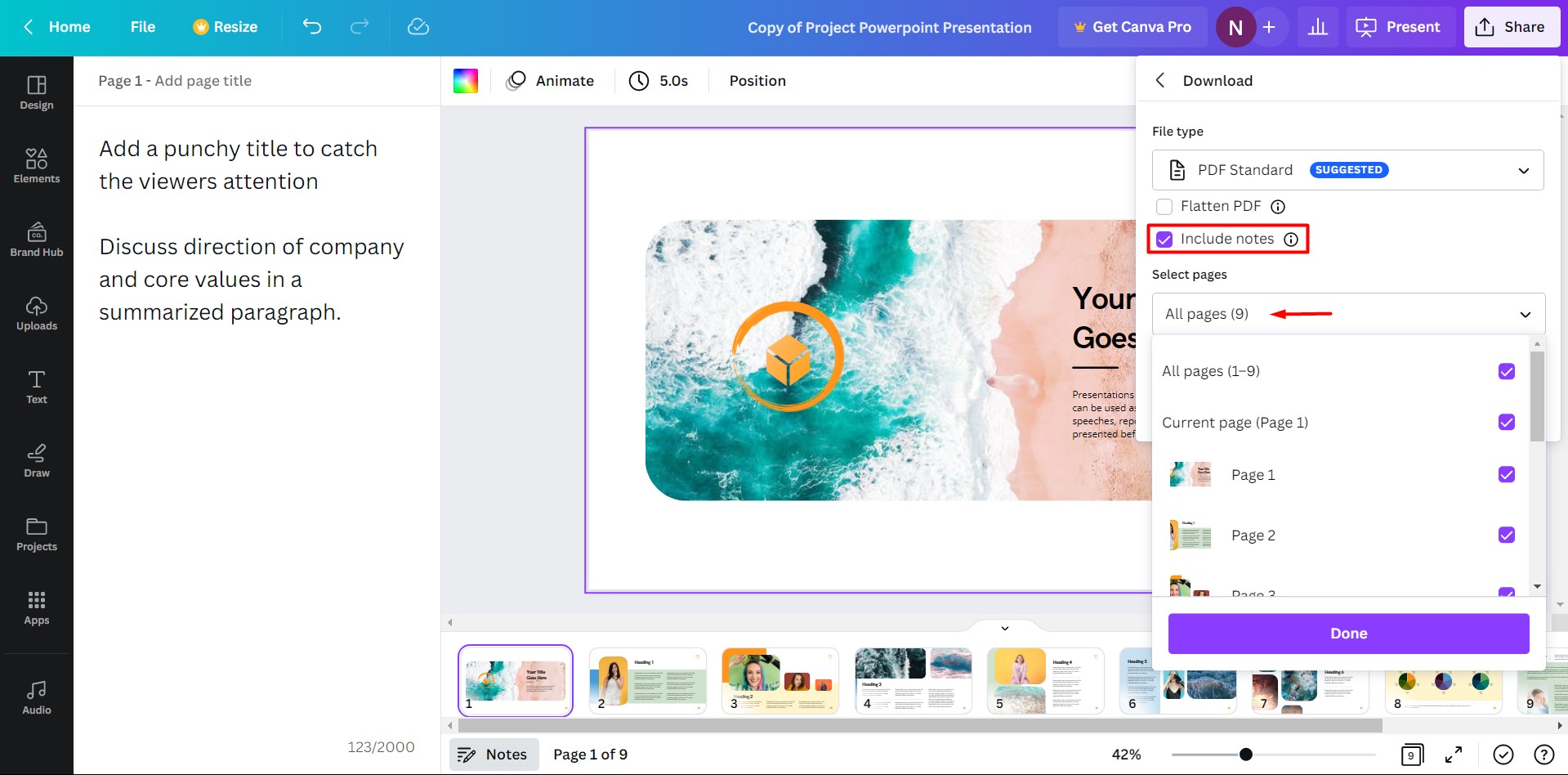 How To Print Notes In A Canva Presentation Design School