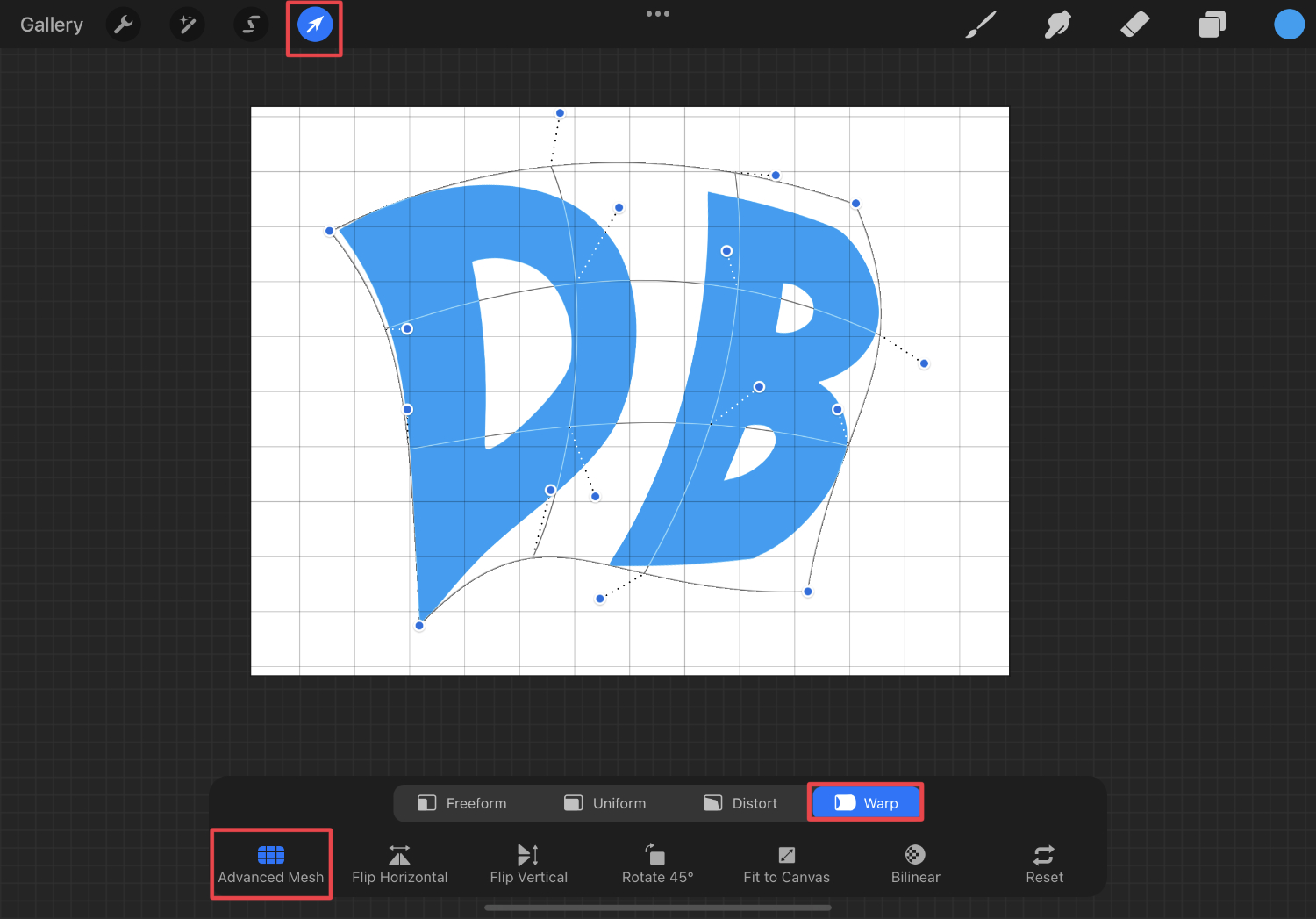 How To Warp Text In Procreate 4 Steps Design Bundles