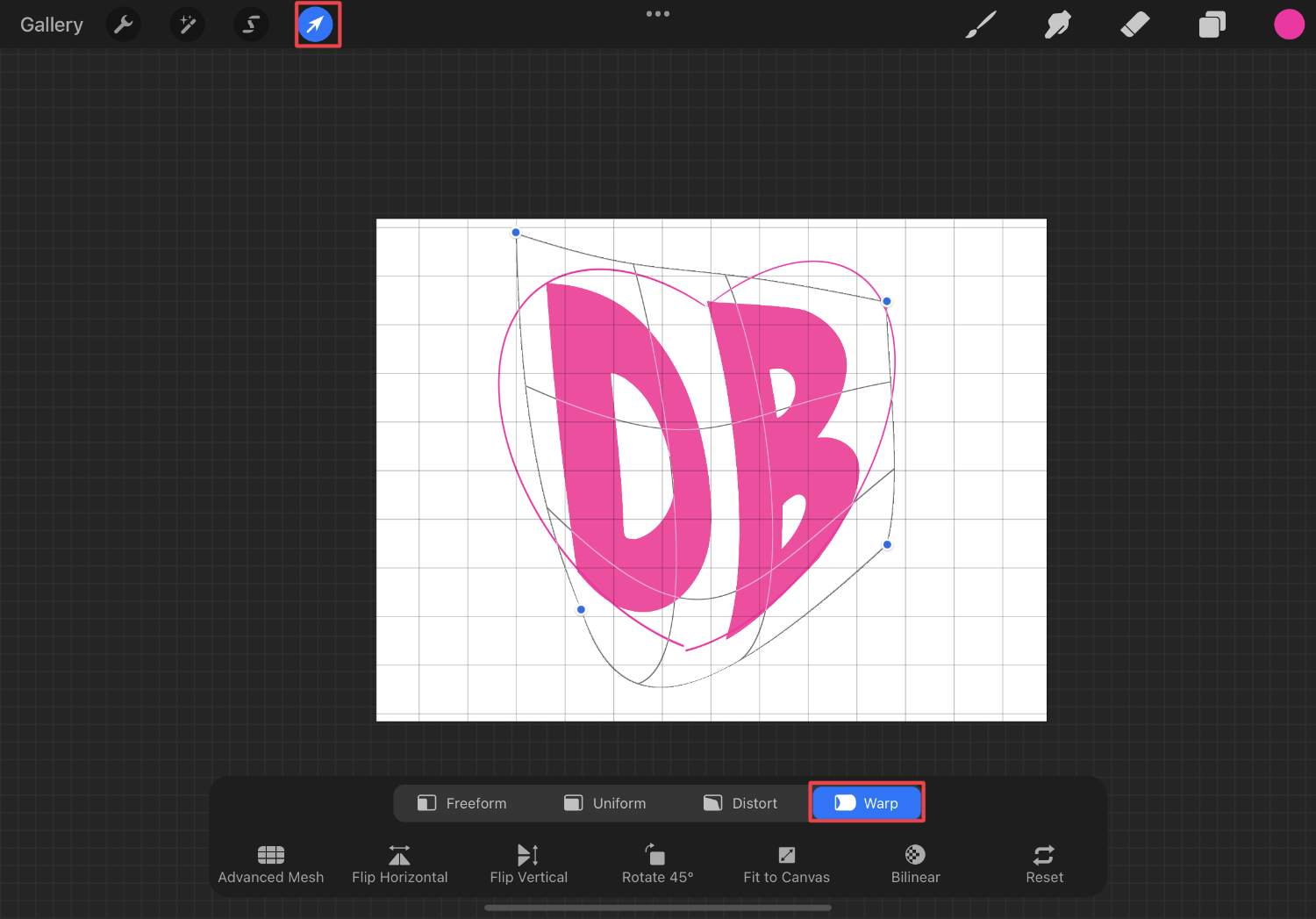 How To Warp Text In Procreate 4 Steps Design Bundles